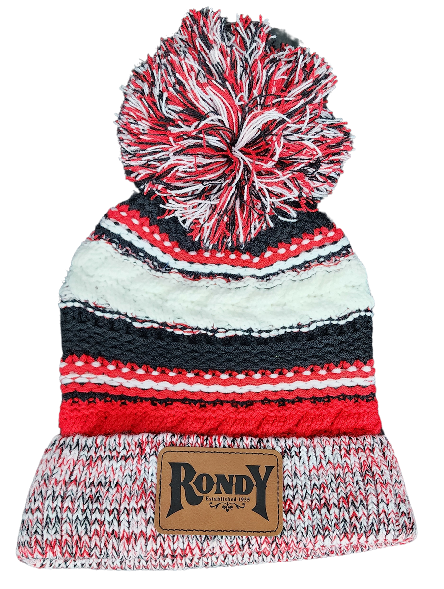 Rondy Knit PomPom Hat (Red/Blk) AND OTHER VARIES COLORS – Rondy Shop
